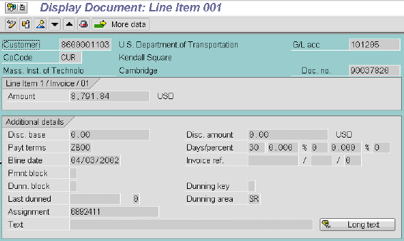 FD10N - Customer Balance Display