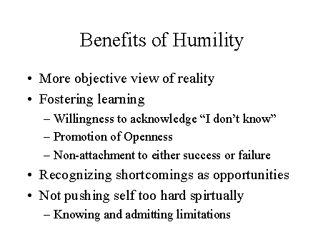 Benefits of Humility