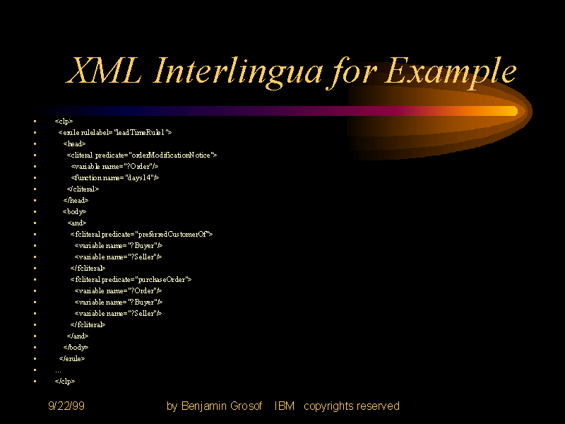XML Interlingua for Example