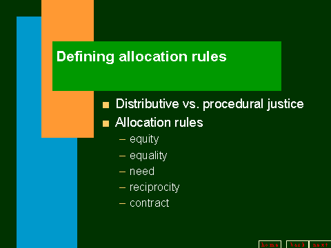 Defining allocation rules