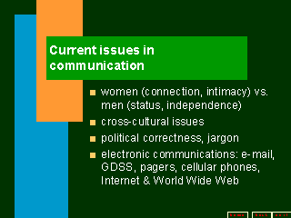 Current issues in communication